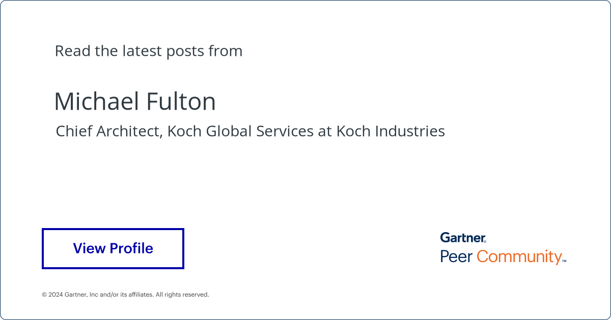 Michael Fulton, Chief Architect, Koch Global Services at Koch ...