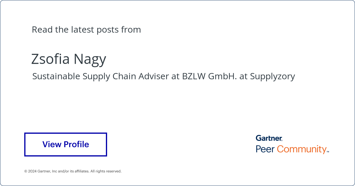 Zsofia Nagy, Sustainable Supply Chain Adviser at BZLW GmbH. at ...