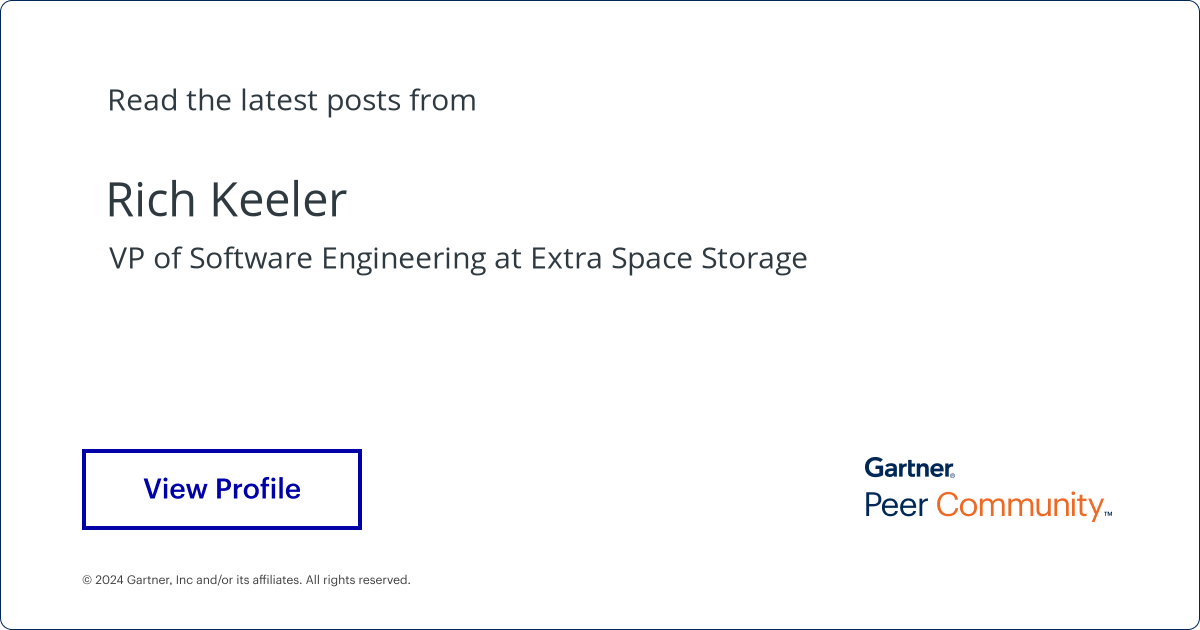 Rich Keeler, VP of Software Engineering at Extra Space Storage ...